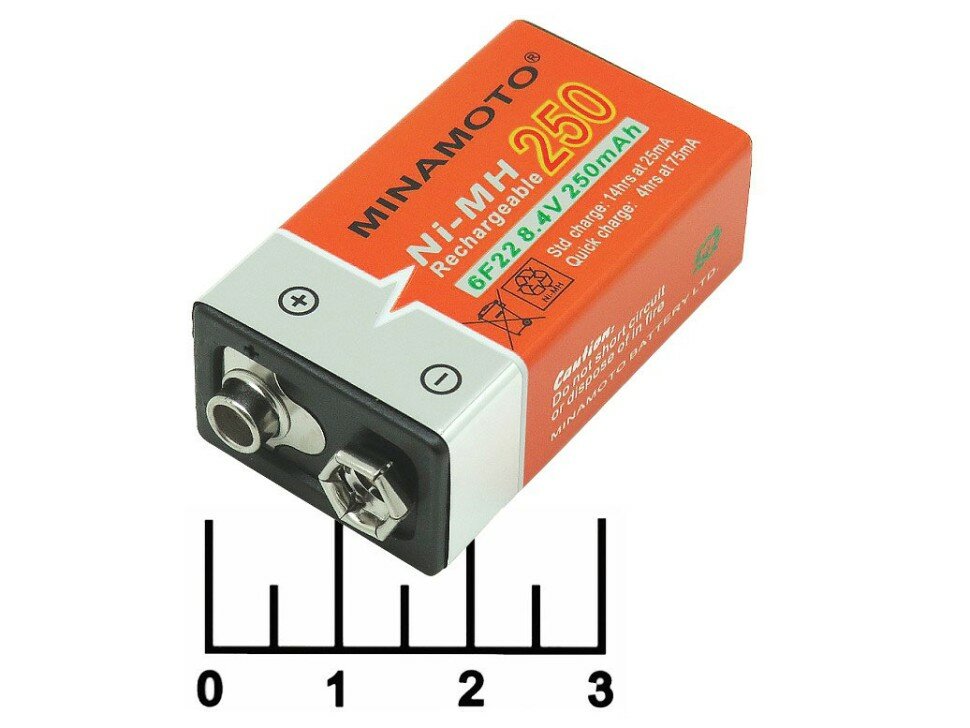 Аккумулятор 6F22 8.4V 0.25A Minamoto Ni-MH