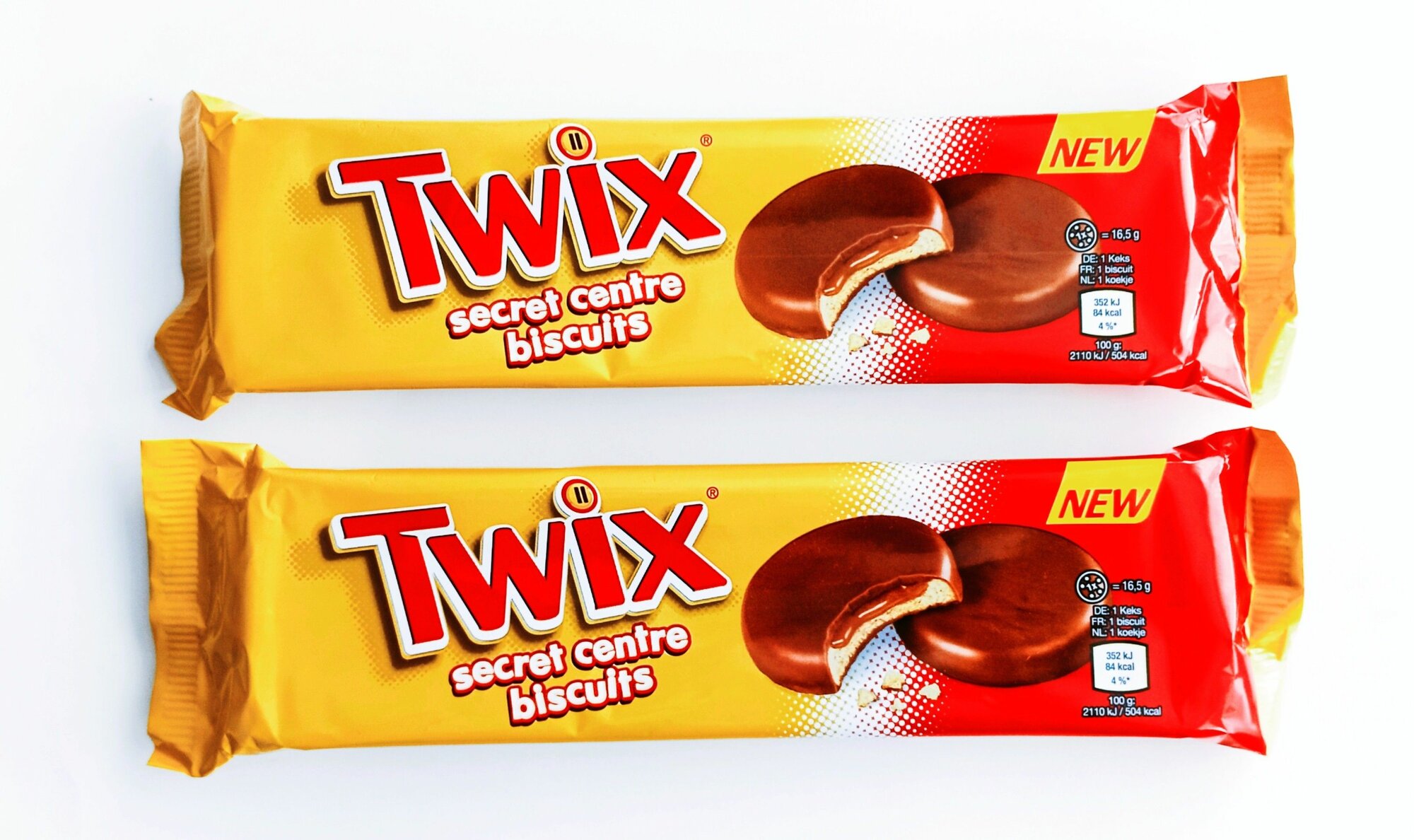 Бисквитное печенье в шоколаде Twix Secret Centre Biscuits с карамельной начинкой, 2 шт. по 132 гр. (Великобритания)