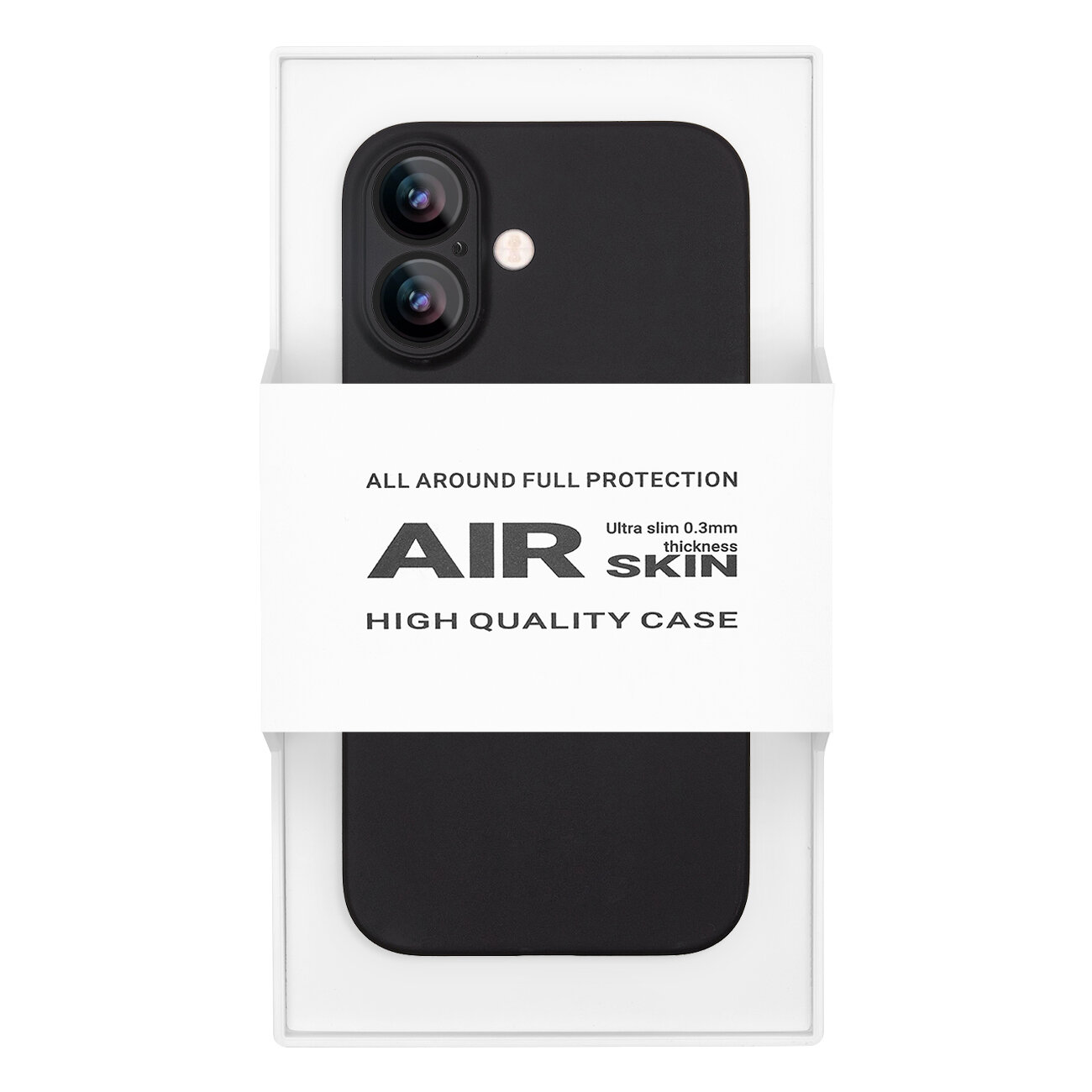 Чехол для iPhone 16 AIR Skin, черный, ультралегкий, матовая поверхность