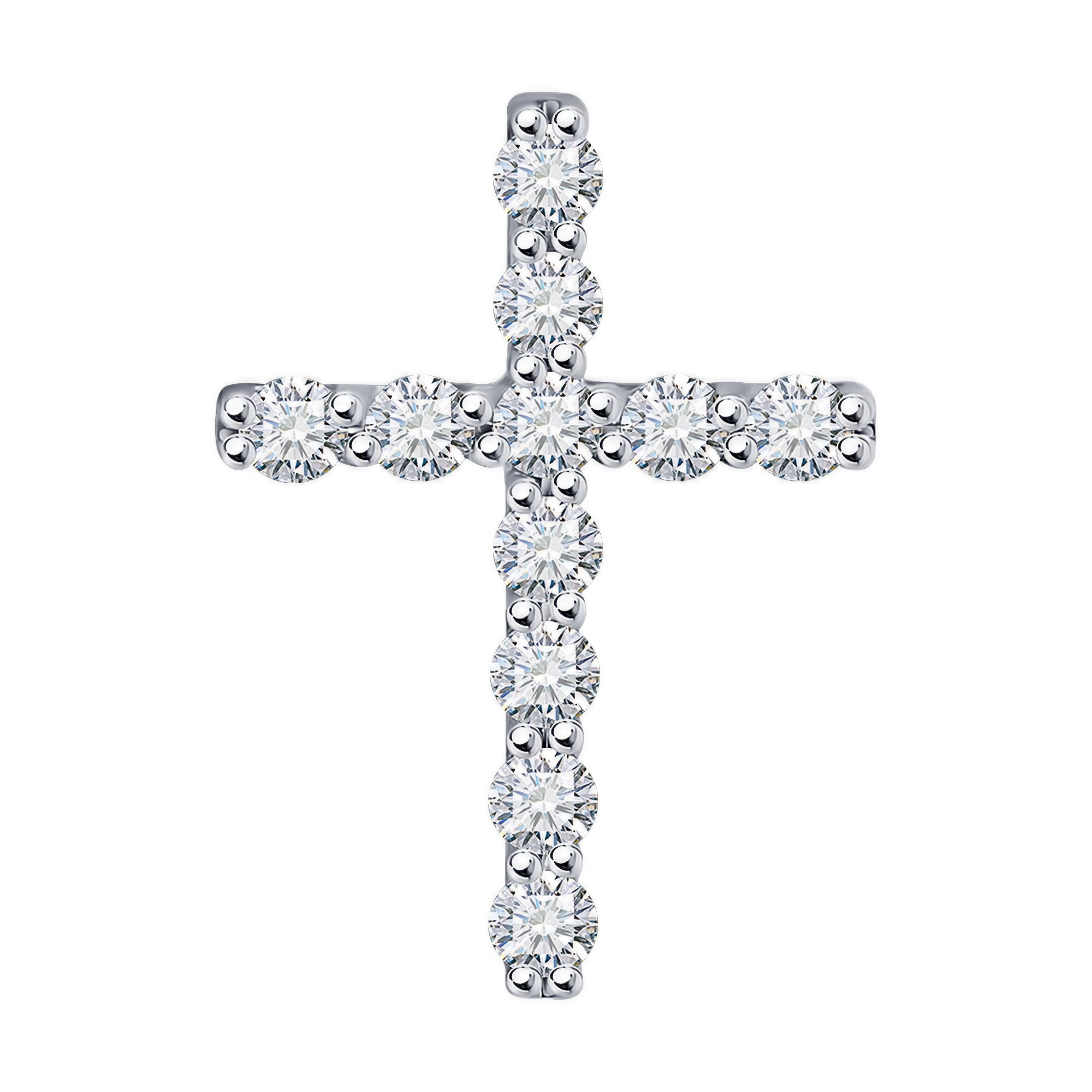 Подвеска, белое золото, 585 проба, бриллиант синтетический