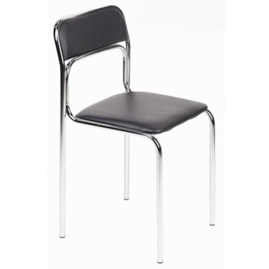 Стул для посетителей Attache UP_Аскона каркас хром, к/з черный Z11