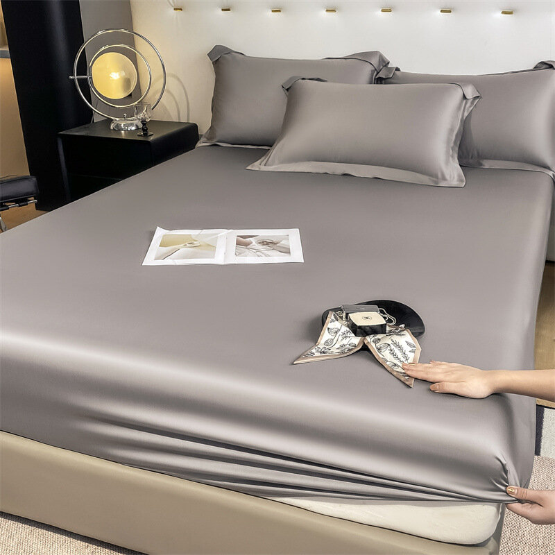 Простыня Sleeping Yi "Классический серый", 150x200 см, тенсел