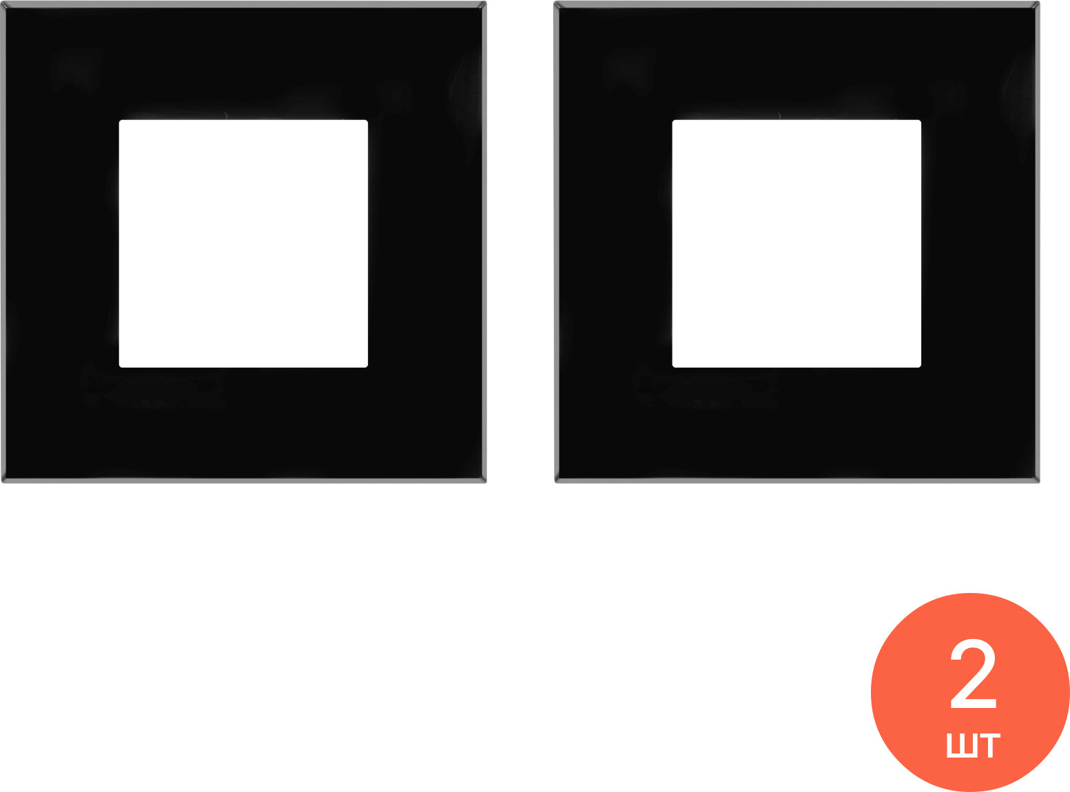 Рамка электроустановочная DKC / ДКС Avanti, 4402902, черный, 1 пост / для розеток и выключателей (комплект из 2 шт)