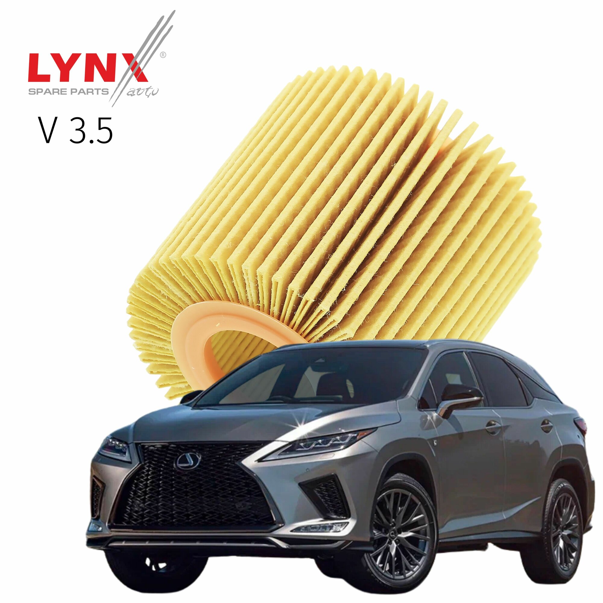 Фильтр масляный Lexus RX350 (4) / Лексус РХ350 2017 2018 2019 2020 2021 2022 V3.5 2GR-FKS / 1шт LYNXauto