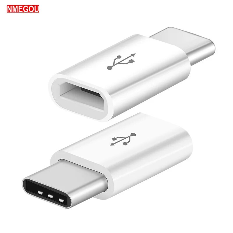 Черный адаптер USB Type-C Micro USB на USB-C