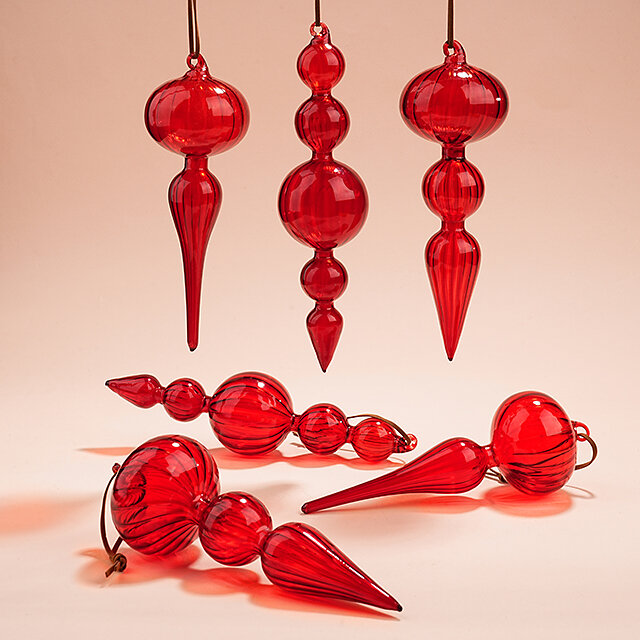 Елочные игрушки Barbaresco 20 см, 6 шт, стекло, Winter Deco, 4060372