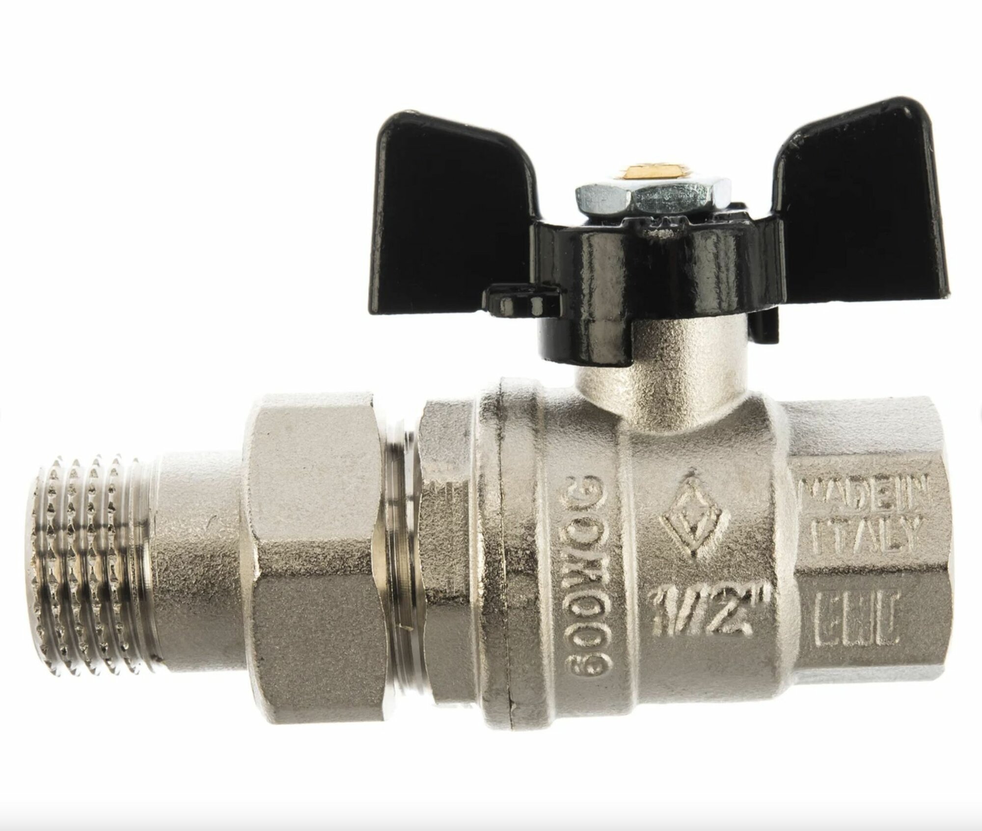 Шаровый кран Bugatti Valvosanitaria Oregon, латунь, диаметр присоединения 1/2 дюйма 2 шт.