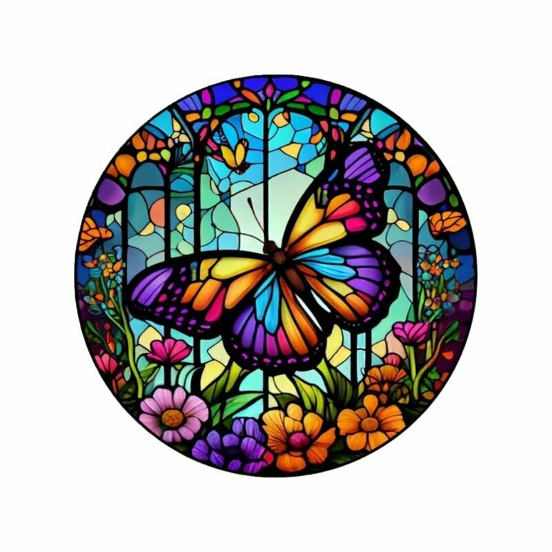 Жуткие витражи из ПВХ для окон с изображением солнца и луны, декор, - Style2