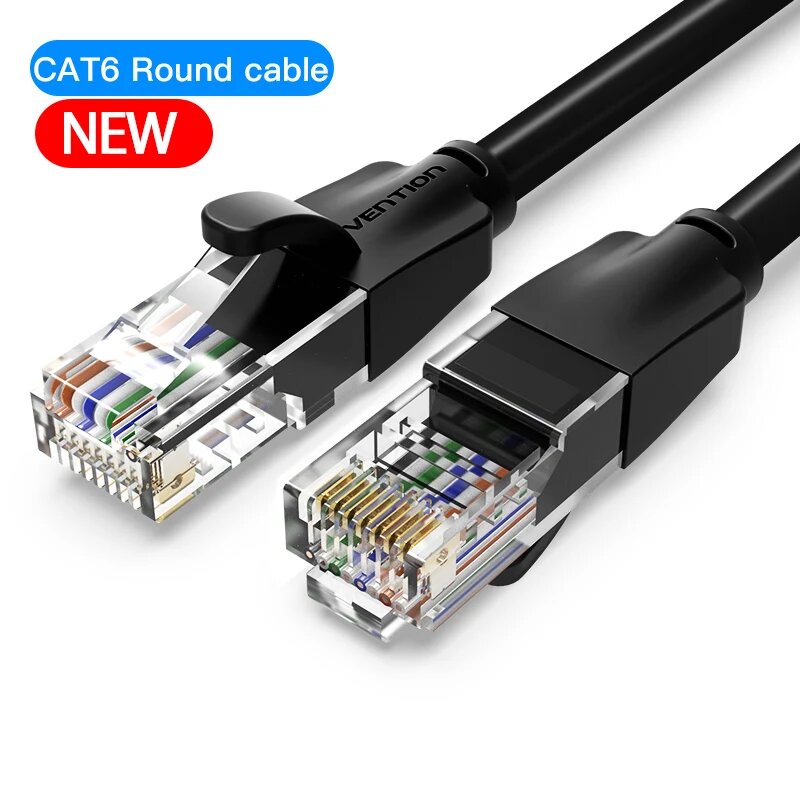 Vention Cat6 Ethernet кабель, 1.5м, NEW Round cable
