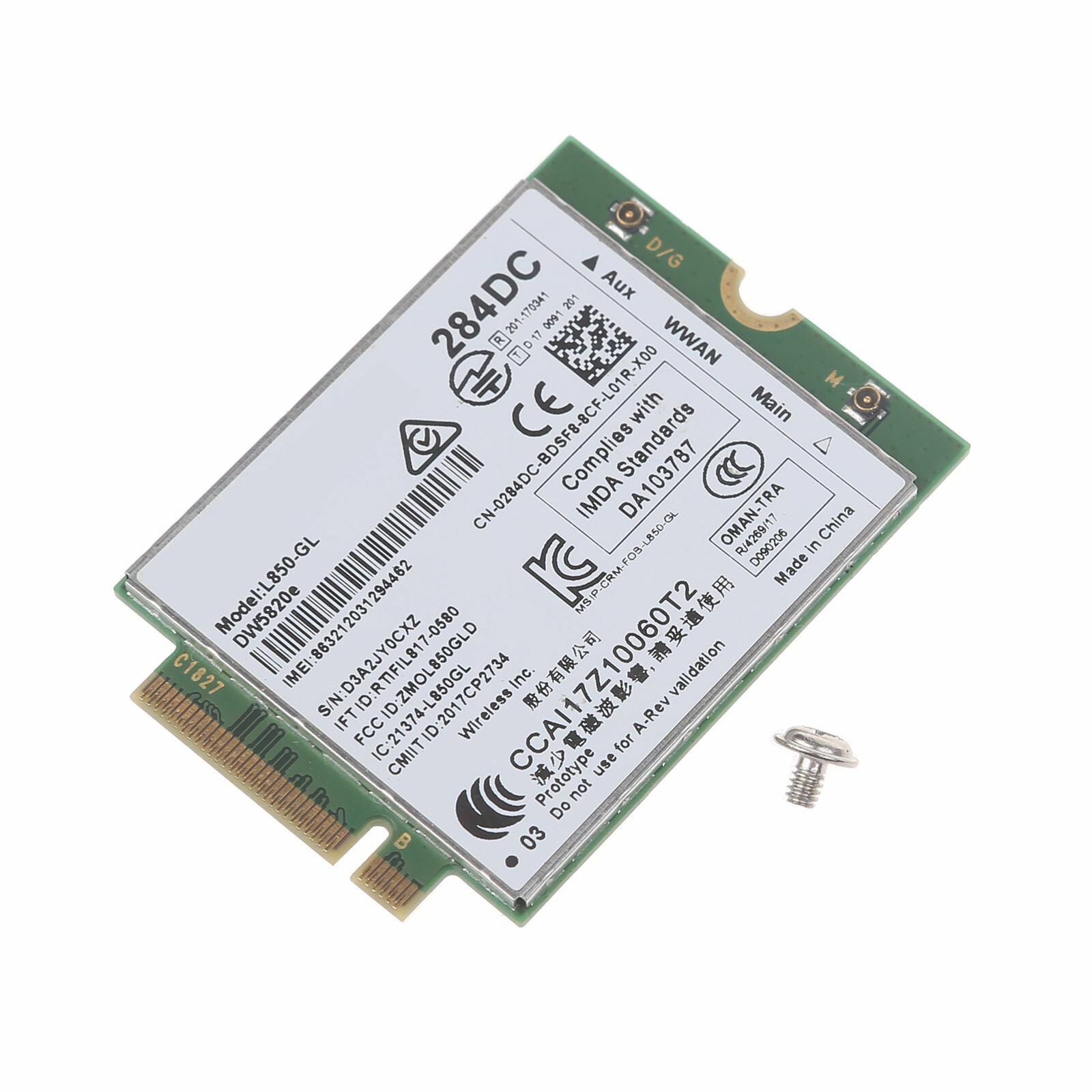 Модуль карты WWAN MyPads DW5820e LTE/WCDMA 4G для ноутбука 5400
