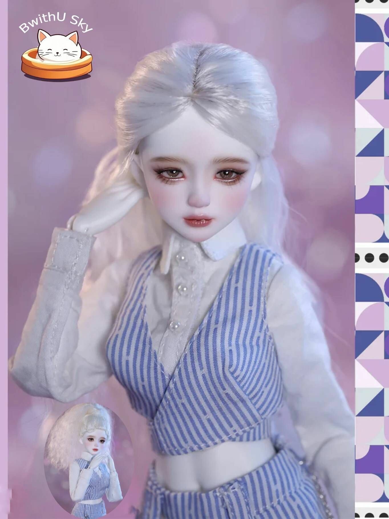 BwithU Aurola BJD 1/6 года, женское тело нового дизайна, белая рубашка и полосатый жилет, кукла на шарнирах из смолы