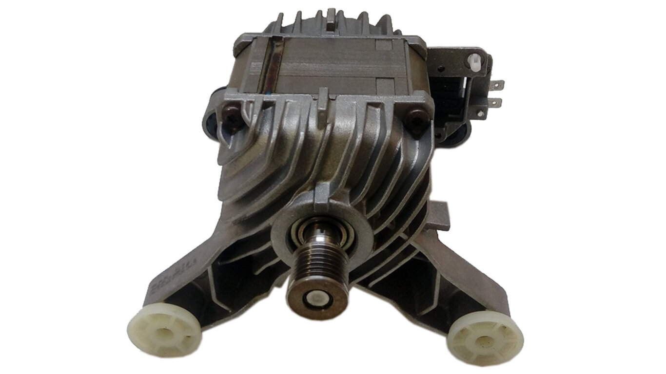 Двигатель для стиральной машины Bosch 145457, 145077 (900386866, на 4 ножках, вал 350 мм, 3 клеммы+фишка)