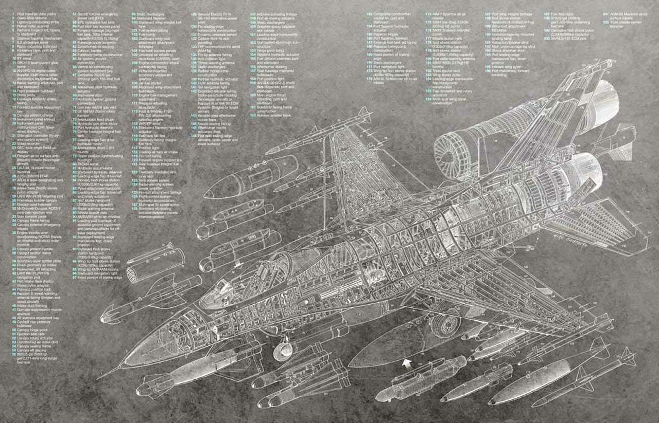 Фотообои Самолет чертеж 7-779-S-Велюр 270 x 200 см (ВхШ) Бесшовные, флизелиновые, влагостойкие обои MasterFresok