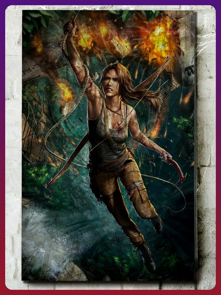 Картина интерьерная на рельефной доске Игры Tomb Raider (Томб райдер, Лара Крофт, приключения, экшен, PS , Xbox, PC, Switch) - 62412338