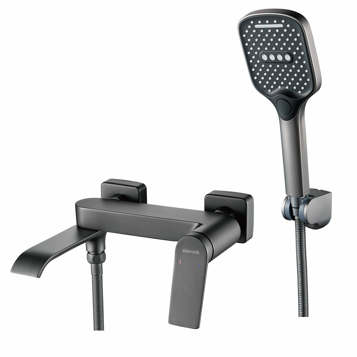 Смеситель для ванны Shevanik S41 S4WO10OC2TCE оружейная сталь