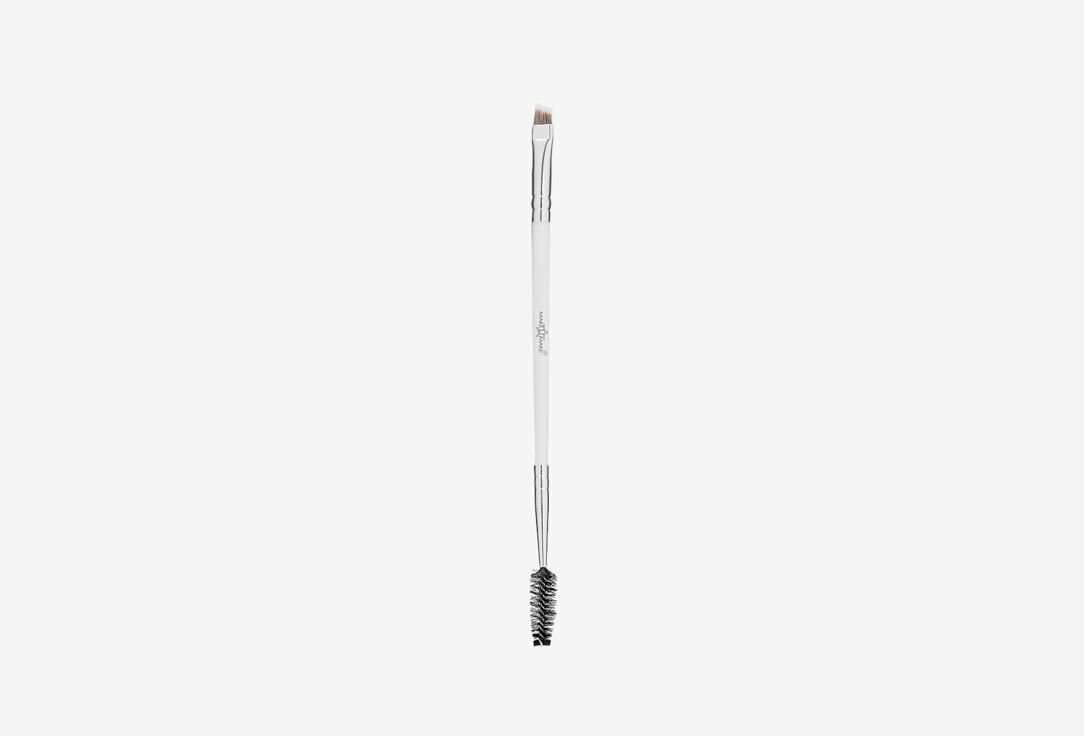 Скошенная кисть для бровей и стрелок со щёточкой MAKE U MAKE Beveled eyebrow brush 3 г