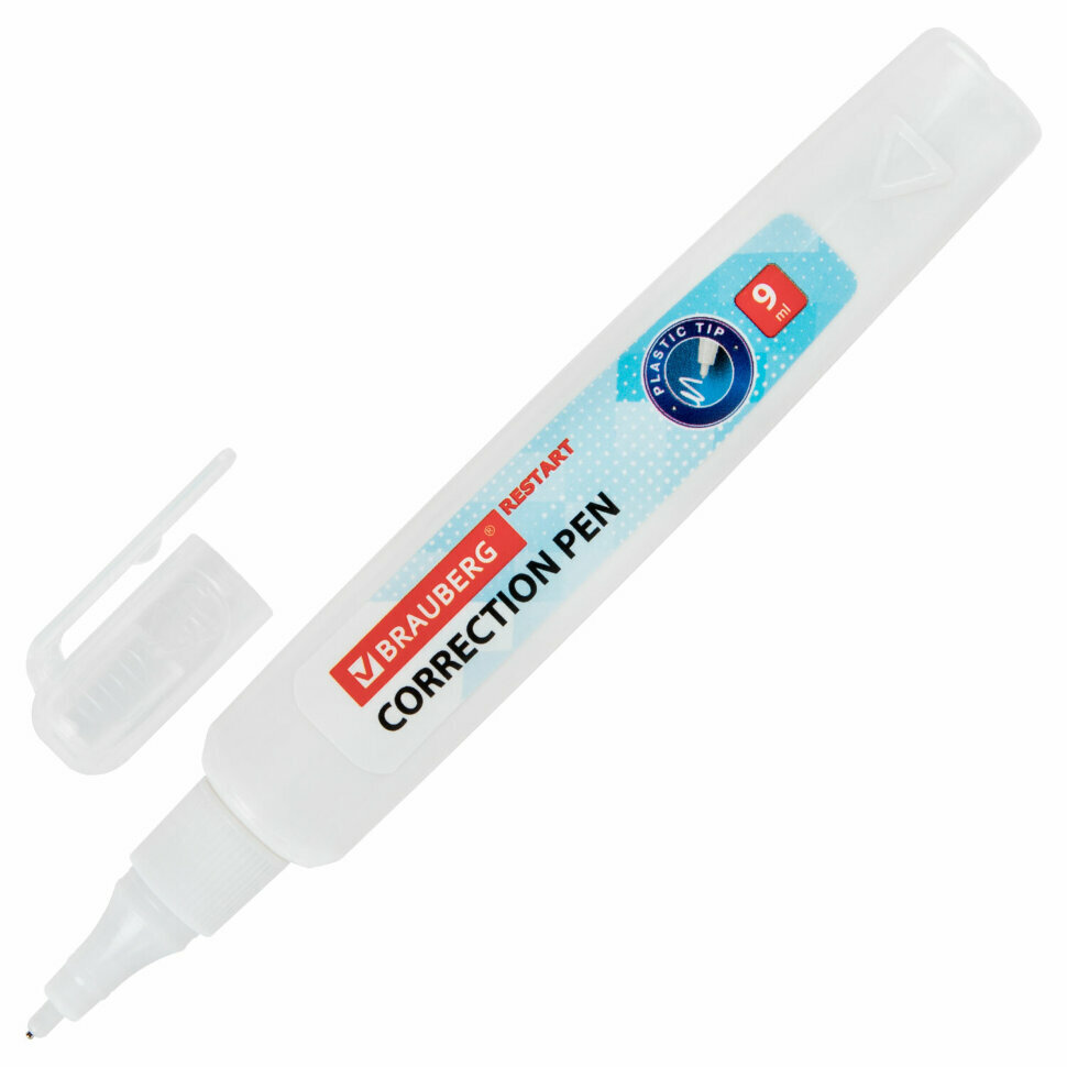 Ручка-корректор с улучшенным пластиковым наконечником BRAUBERG RESTART, 9 мл, 272685, 272685