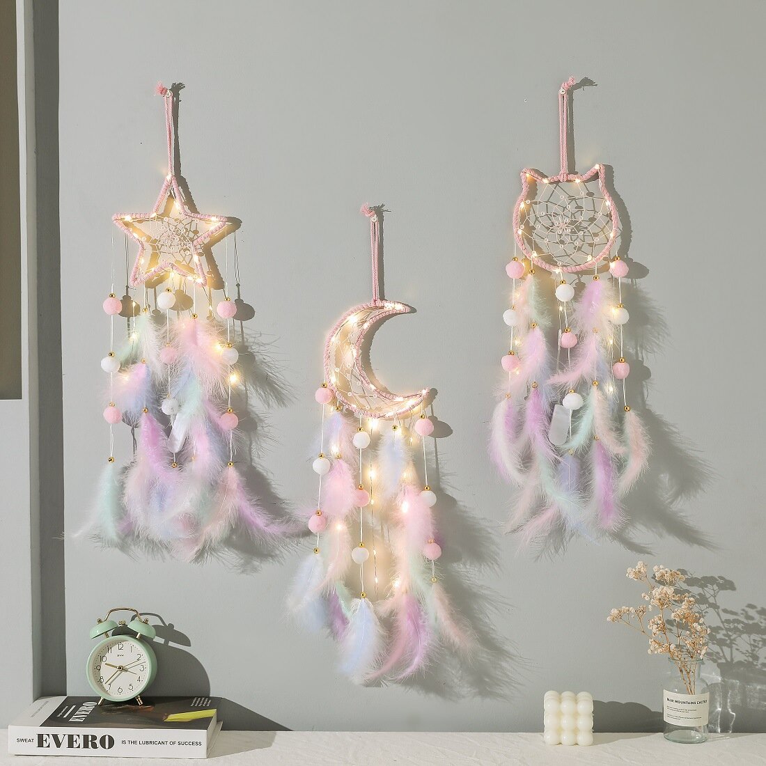 Подвеска "Солнышко", ручная работа, плетеная из перьев, для детской комнаты