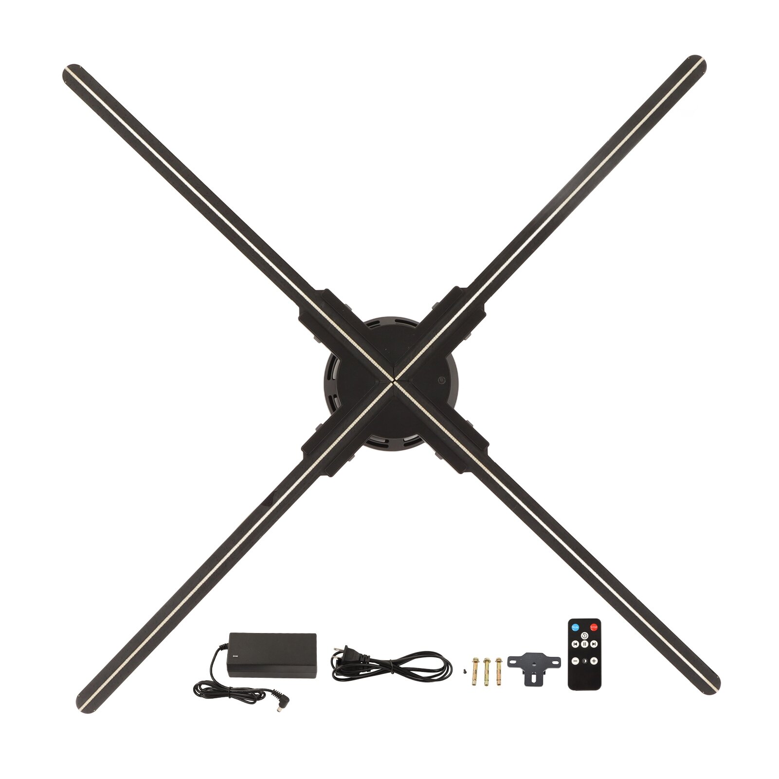 3D голографическая рекламная машина 2000x720 720 Светодиоды 4 листья подключите и воспроизводите регулируемый Wi -Fi 3D -голограмма вентилятор 100–240 В США.