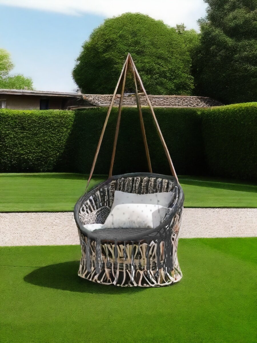 Кресло-гамак, качели, максимум 150 кг, гамак из хлопчатобумажной веревки