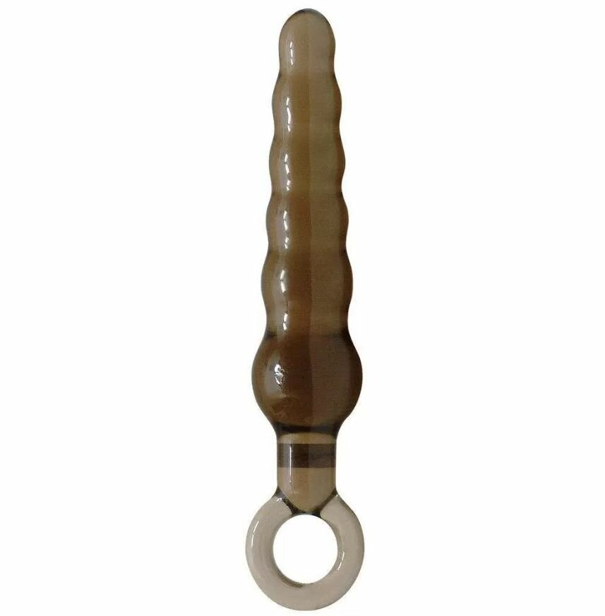 Анальная ёлочка ANAL STICK, дымчатая, фигурная, ПВХ, без вибрации, 14см