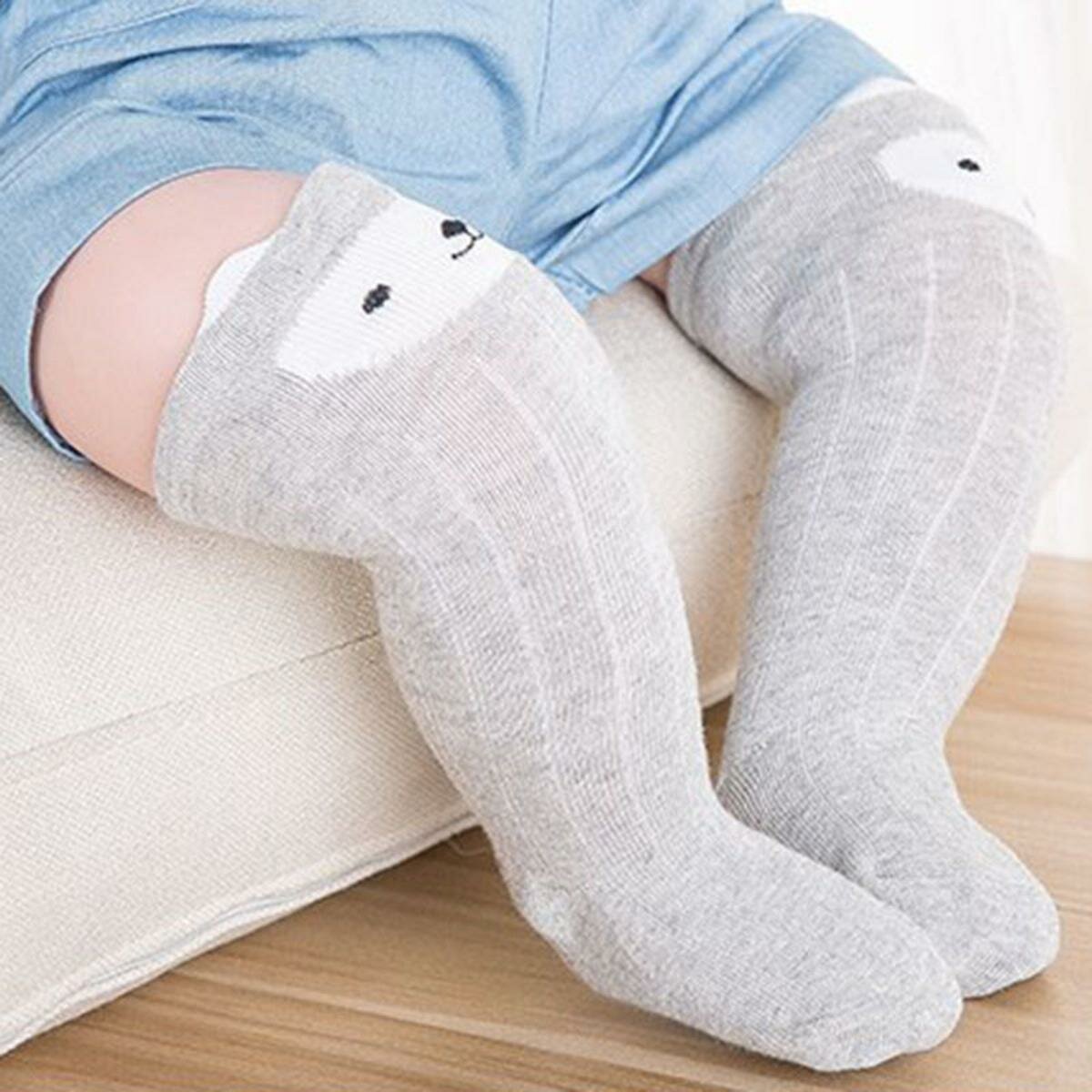 Гольфы для девочек и мальчиков с рисунком из мультфильмов, высокие носки для новорожденных с рисунком животных, весенние