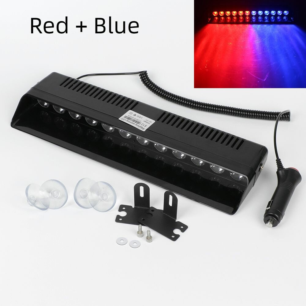 Сигнальные лампы, многорежимная аварийная мигалка, 12 В светодиодный, красный, синий автомобильный стробоскоп, светильник льная Предупредительная лампа на лобовое стекло