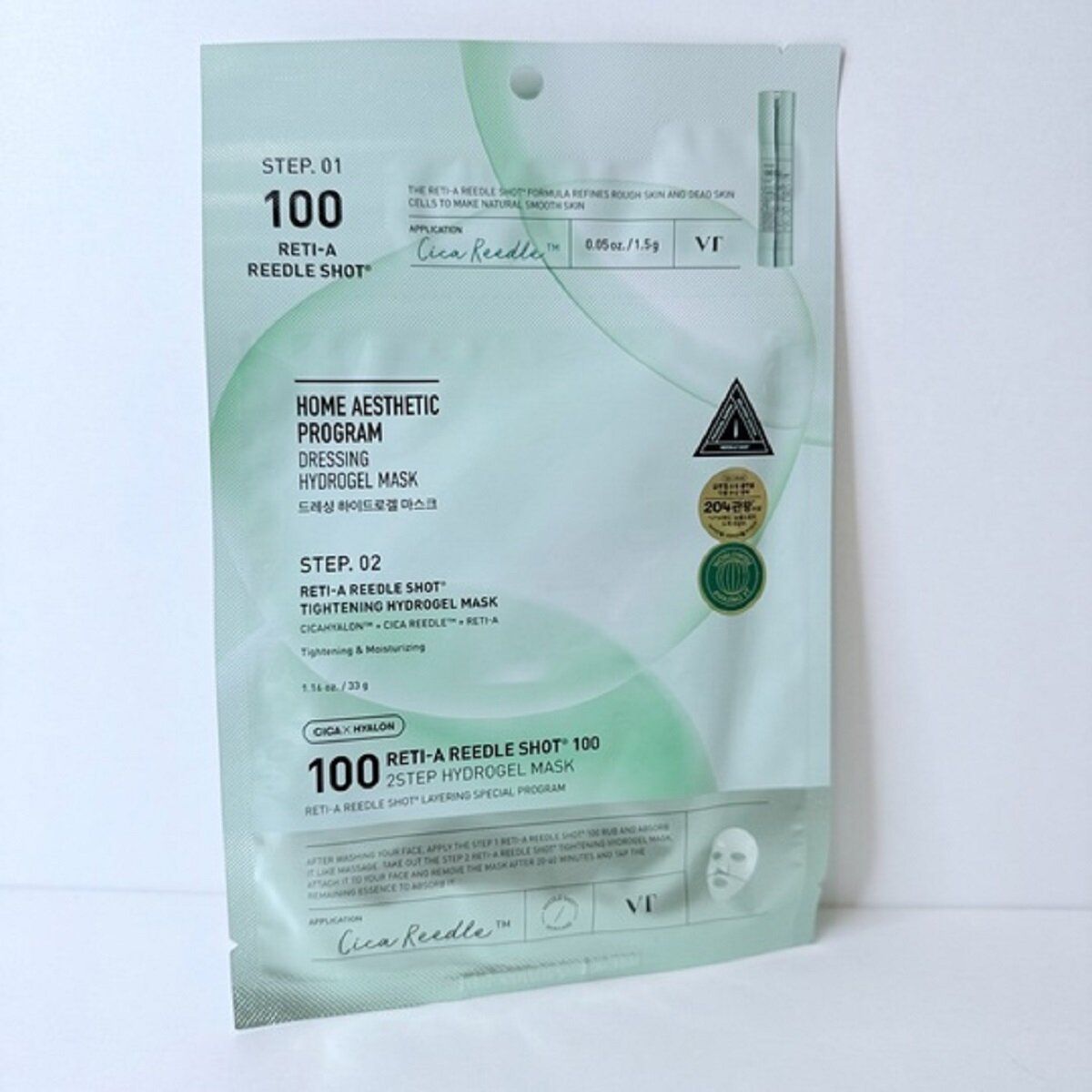 Vt Гидрогелевая маска для лица с микроиглами Vita-Light Reedle Shot 100 Tightening & Moisturizer Mask + Reti A