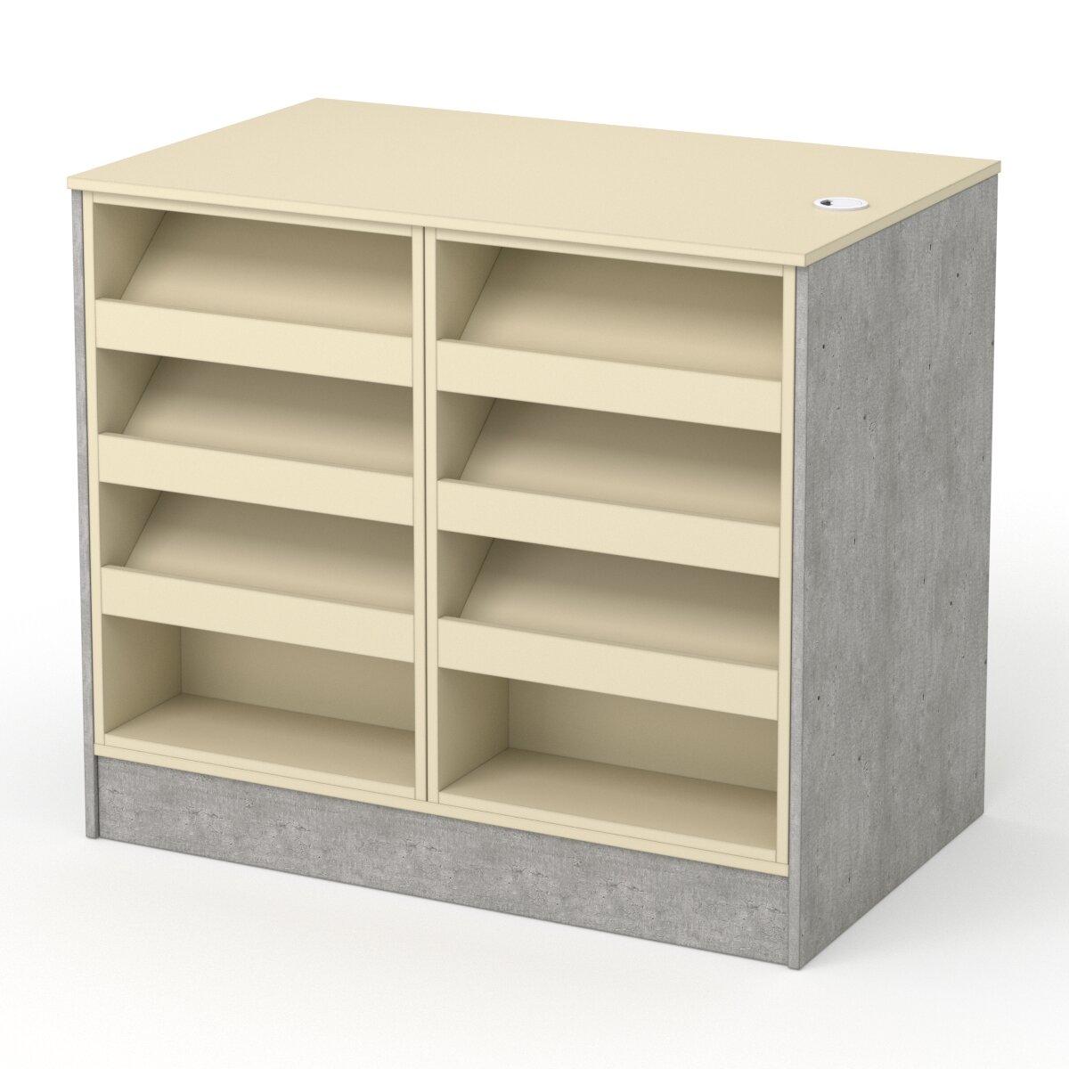 Кассовый стол "ривьера" №1Е, Метрополитан Грей и Крем Вайс. Производитель товара - компания Westcom.