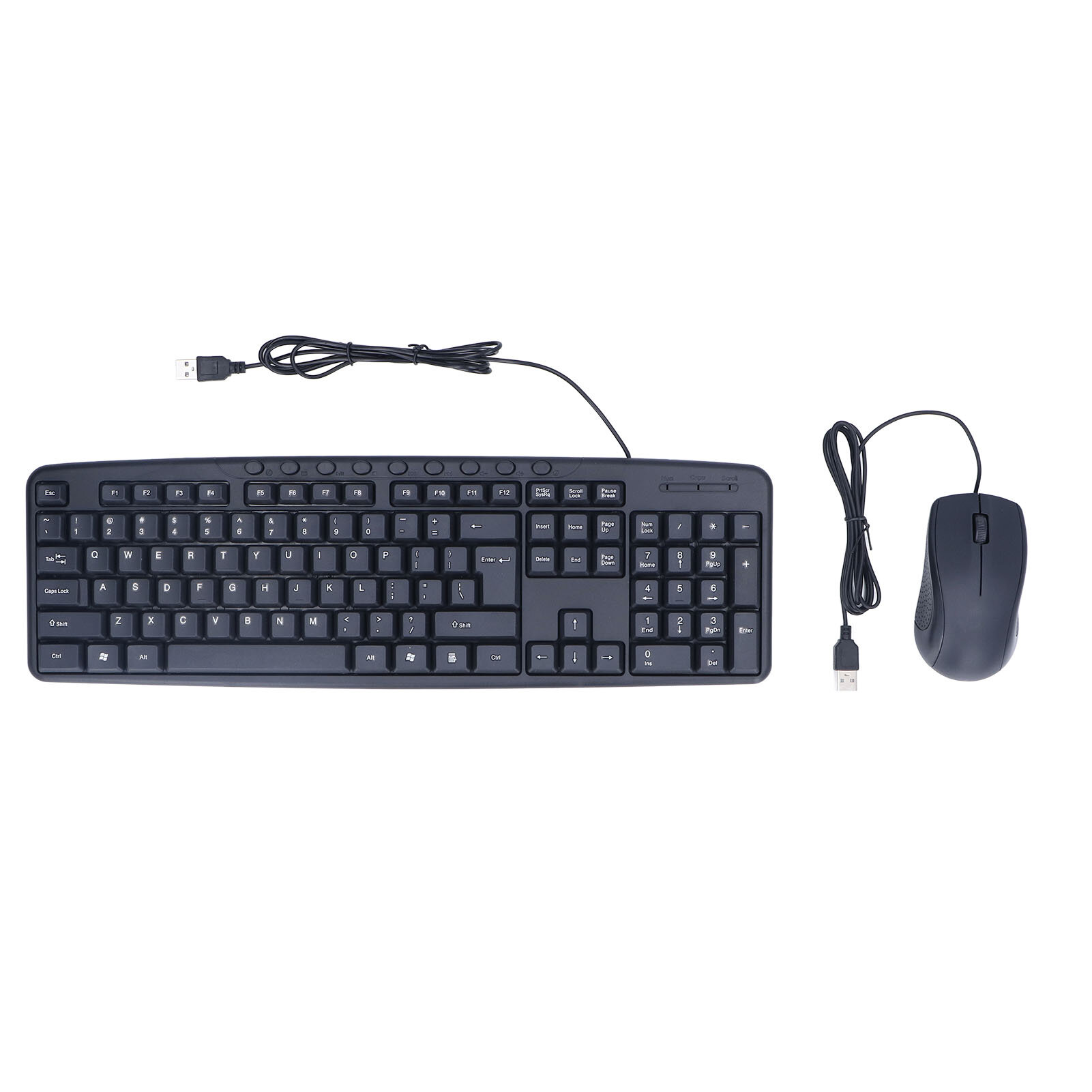 Wired Keyboard Mouse Combo Ergonomic Design 113 Keys 1000DPI for Desktop Laptop