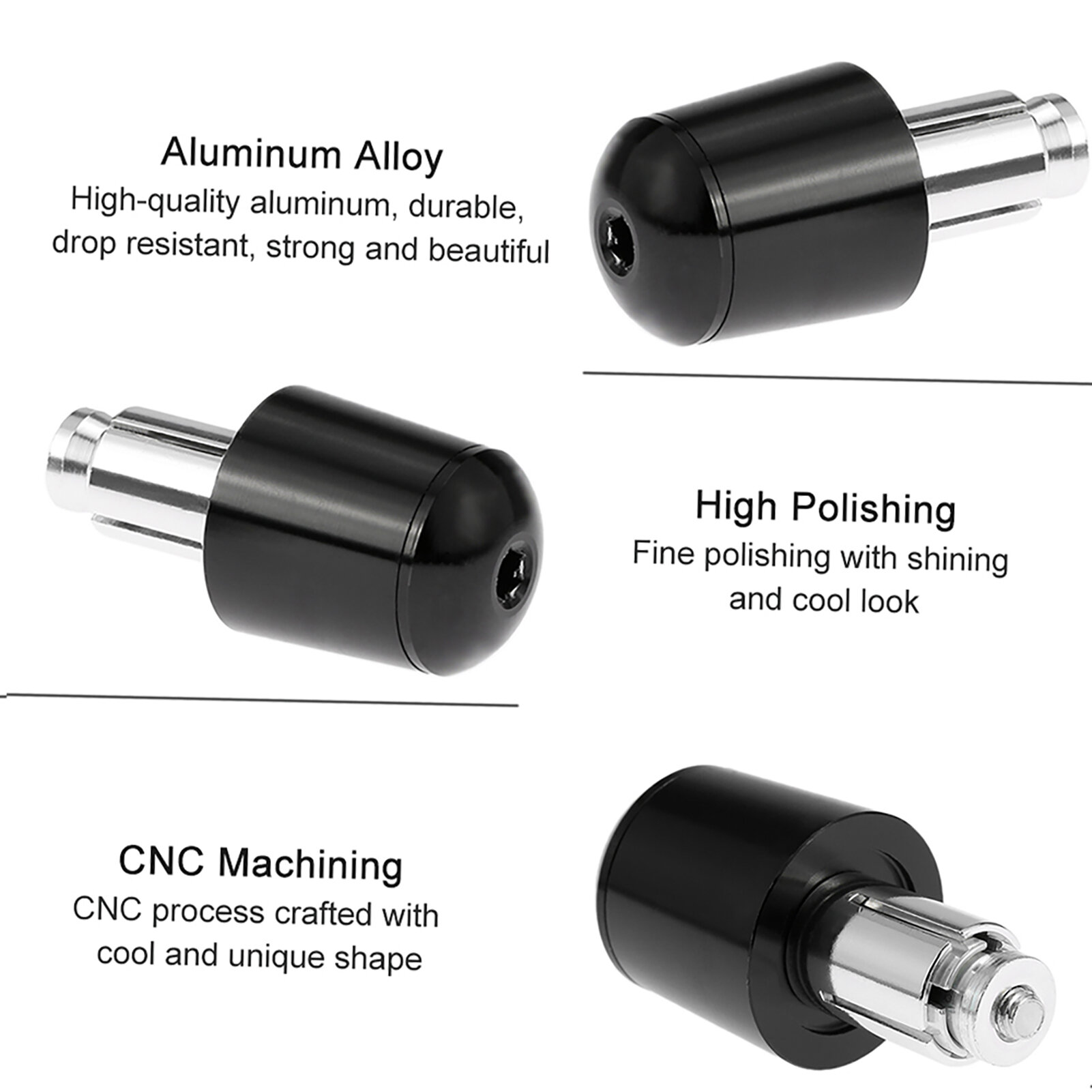 Пара универсальных алюминиевых рулей для мотоциклов, заглушки для руля, колпачки для ручек