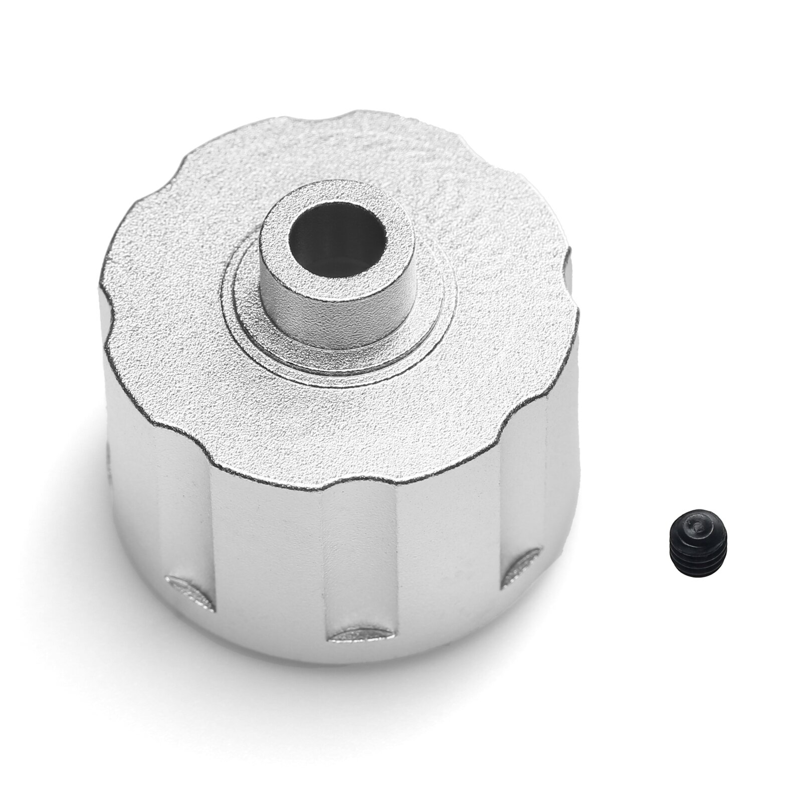 Металлический корпус дифференциала Differential Housing для замены на радиоуправляемую машину HOBAO Hyper VS MT 1/8, запчасть 87004, серебристый цвет, вес 18г, упаковка 12*8*3см, вес упаковки 25г, в комплект входит 1 корпус дифференциала