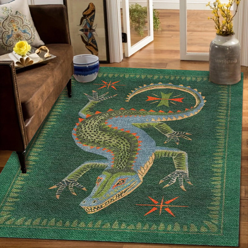 Ковер с тигром оранжевый 120 * 160 см【приятная для кожи замша】