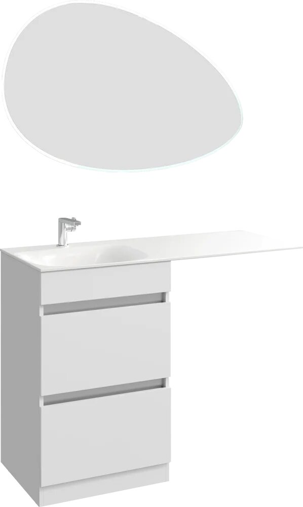 Мебель для ванной комнаты Aqwella Forma 115 L 2 ящика, зеркало STWORKI Скаген