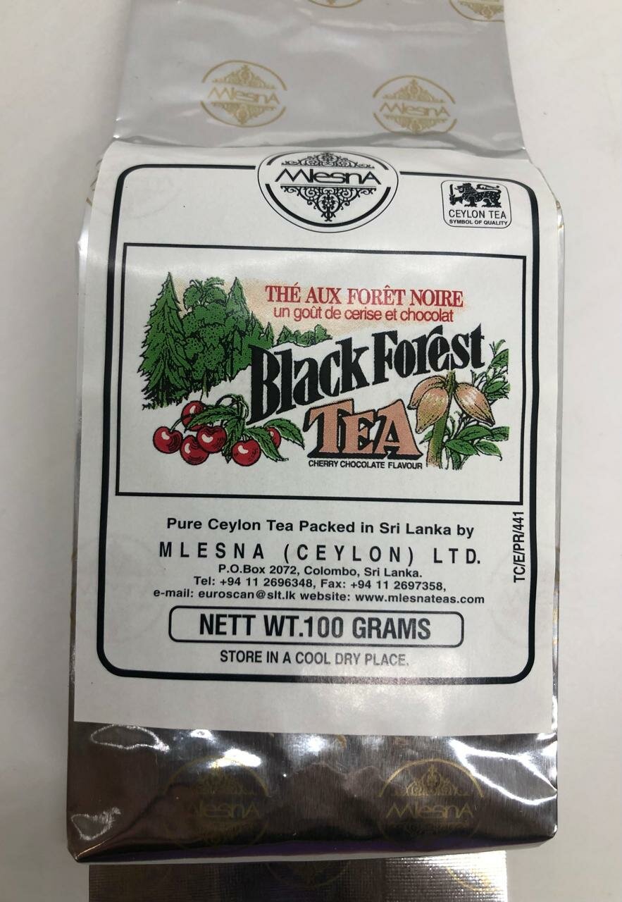 " Млесна" чай цейлонский черный листовой " Вишня в шоколаде " ( со вкусом вишни в шоколаде ) 100 г