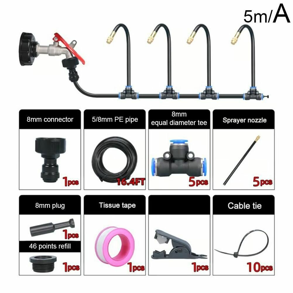Туманная система охлаждения для улицы, сад, патио, теплица, высокое давление, прочные материалы