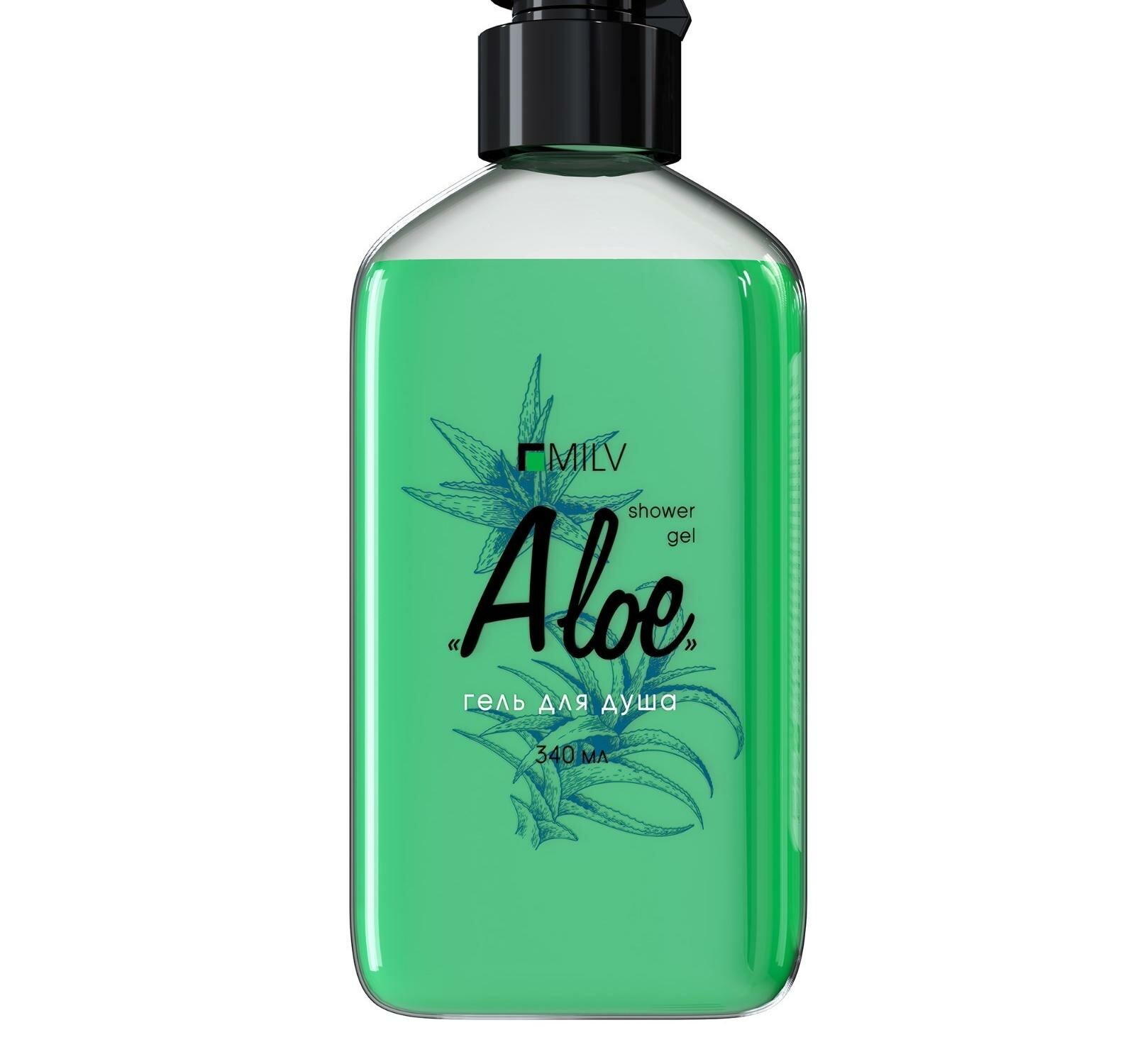 Гель для душа Milv "ALOE", 340 мл