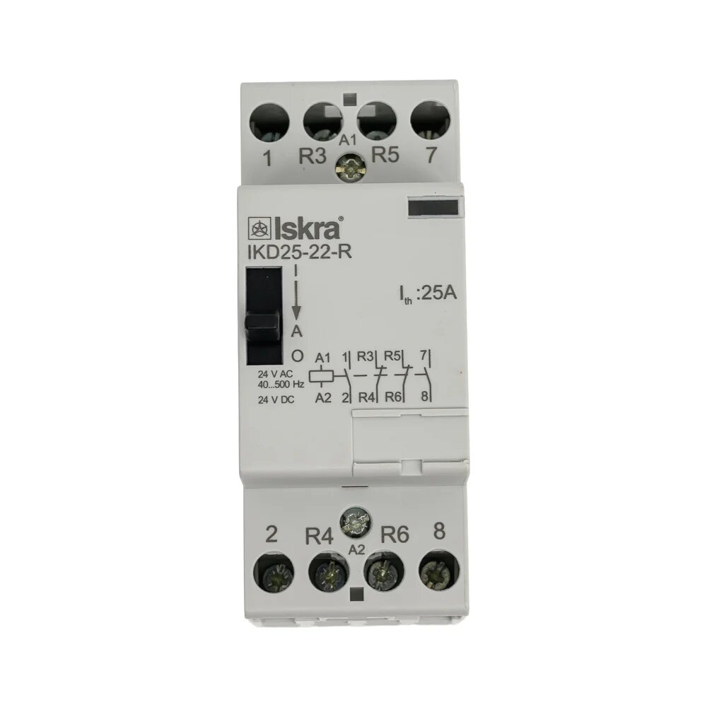 Модульный контактор Iskra IKD25-22-R/24V УТ-00019643, с ручным управлением