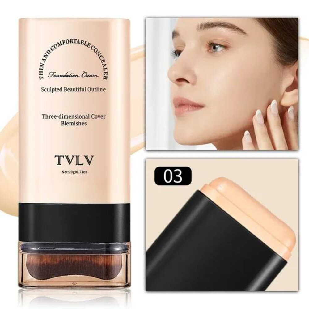Тональный крем TVLV Eraser Foundation Stick 20 г, с кисточкой для придания коже сияния, стойкий корректор макияжа