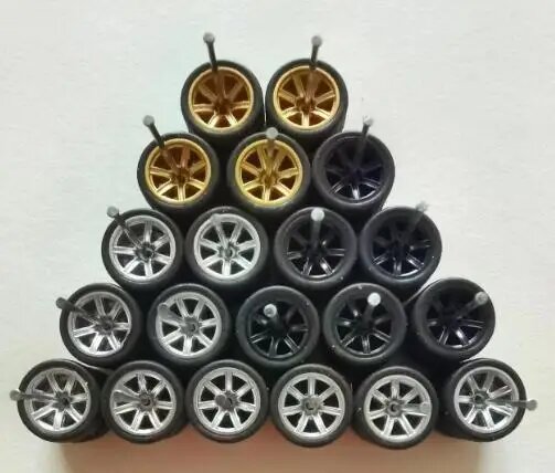 40 шт. (для 10 автомобилей) 1/64 легкосплавные автомобильные колеса с шинами или 10 комплектов модифицированных осей для горячего колеса/матчевой коробки/Domeka/Tomy 1:64 модели автомобиля
