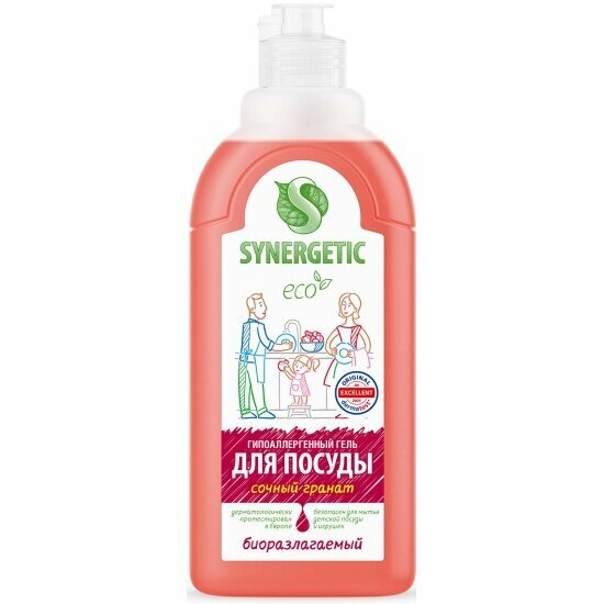 Гель для мытья посуды Synergetic Сочный Гранат, 500 мл