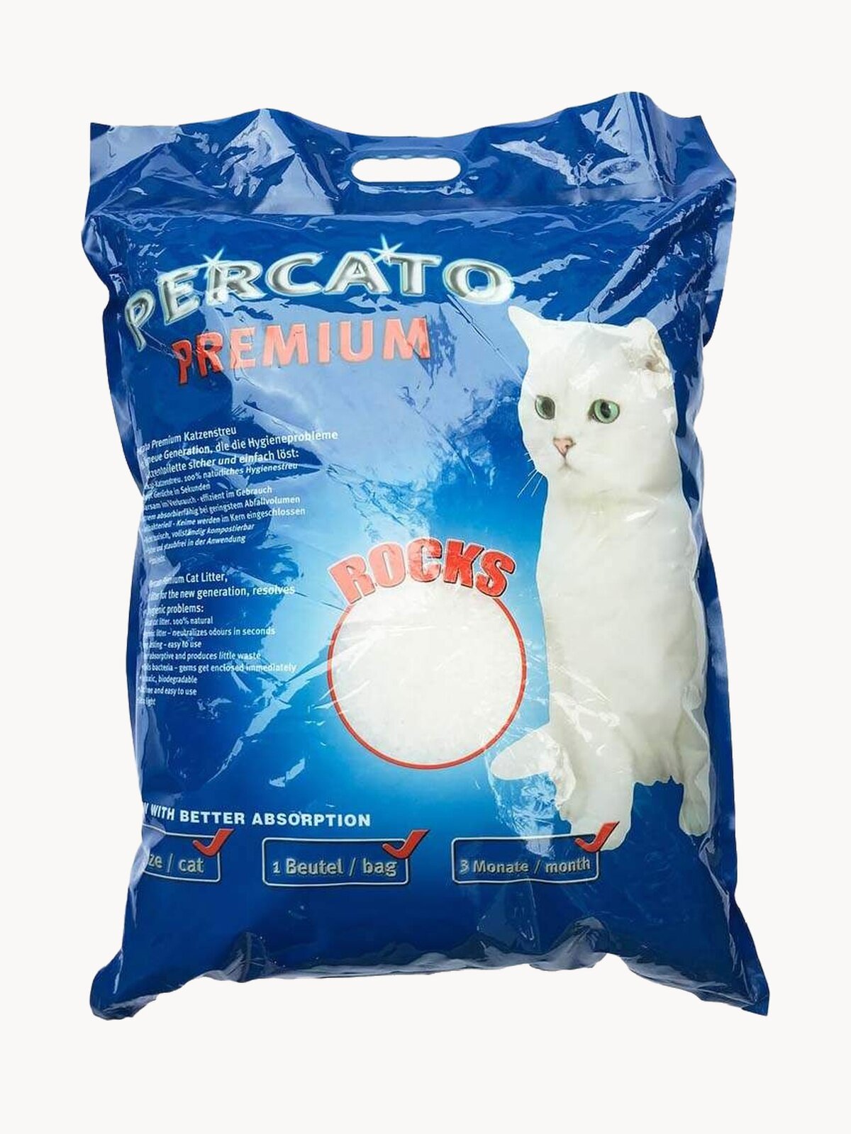 Премиум наполнитель Percato для кошачьего туалета силикагелевый, 15л