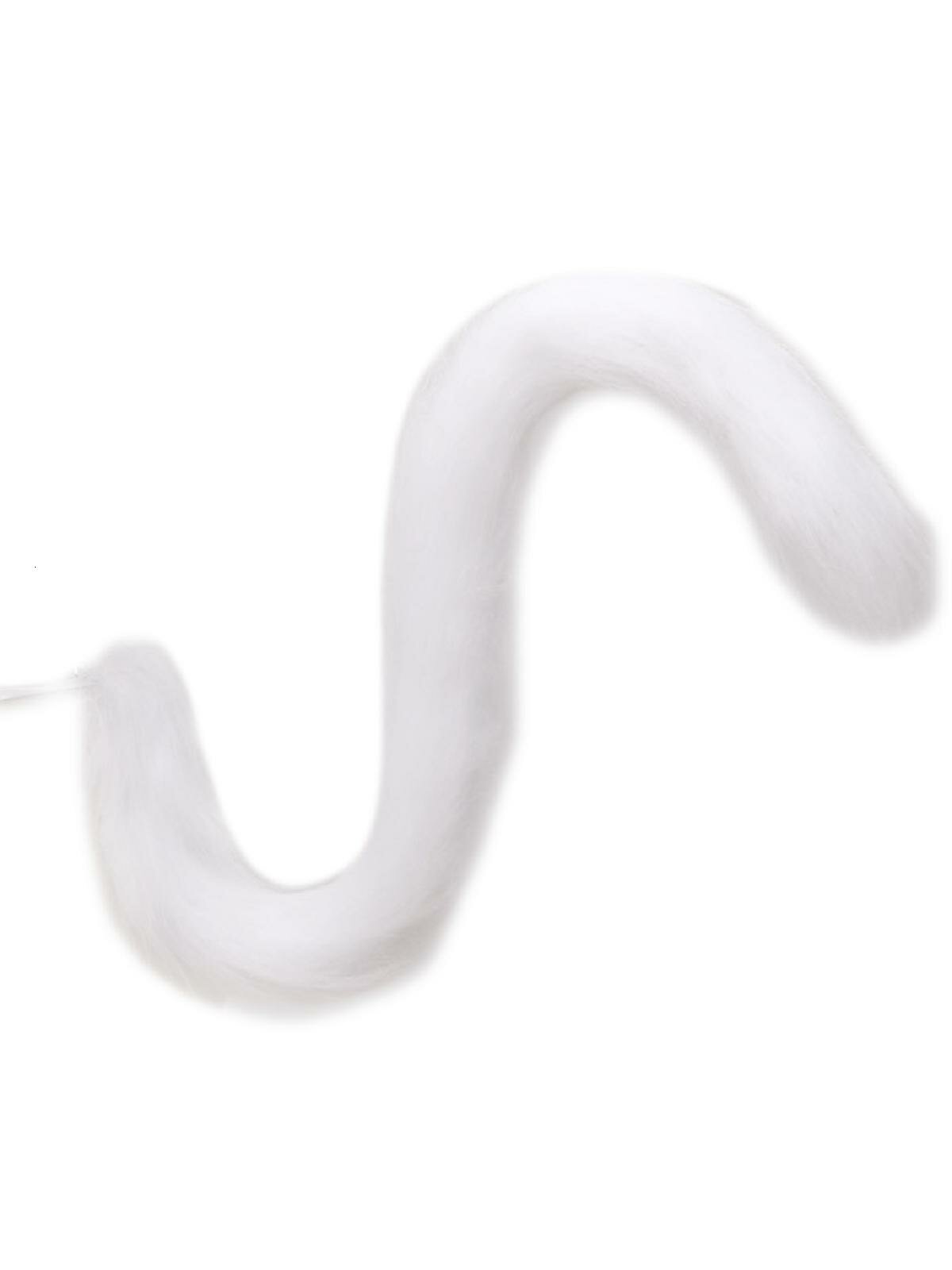 Плюшевый длинный хвост для косплея, Белый