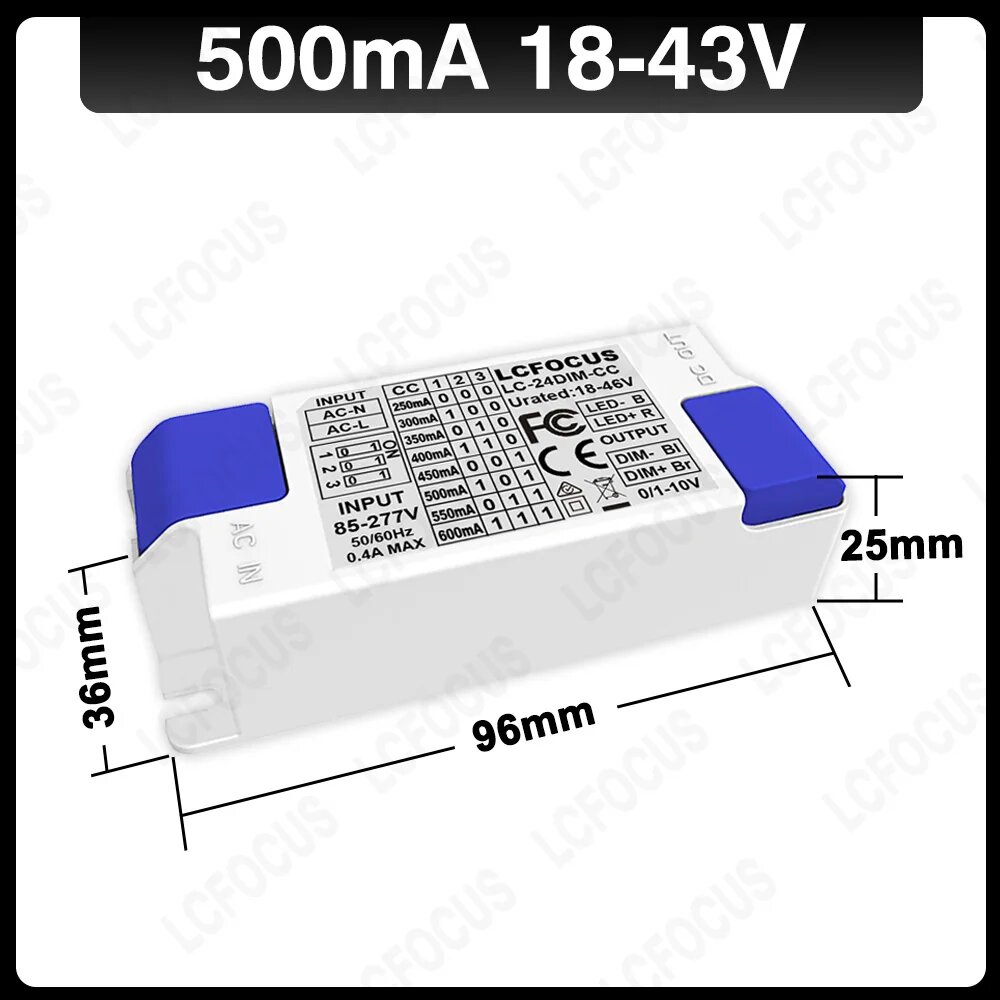 LCFOCUS LED драйвер 500mA 18-43V 24W
