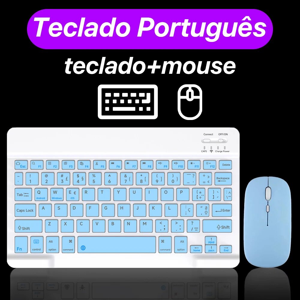Беспроводная Bluetooth клавиатура для iOS Android Windows Portuguese 1