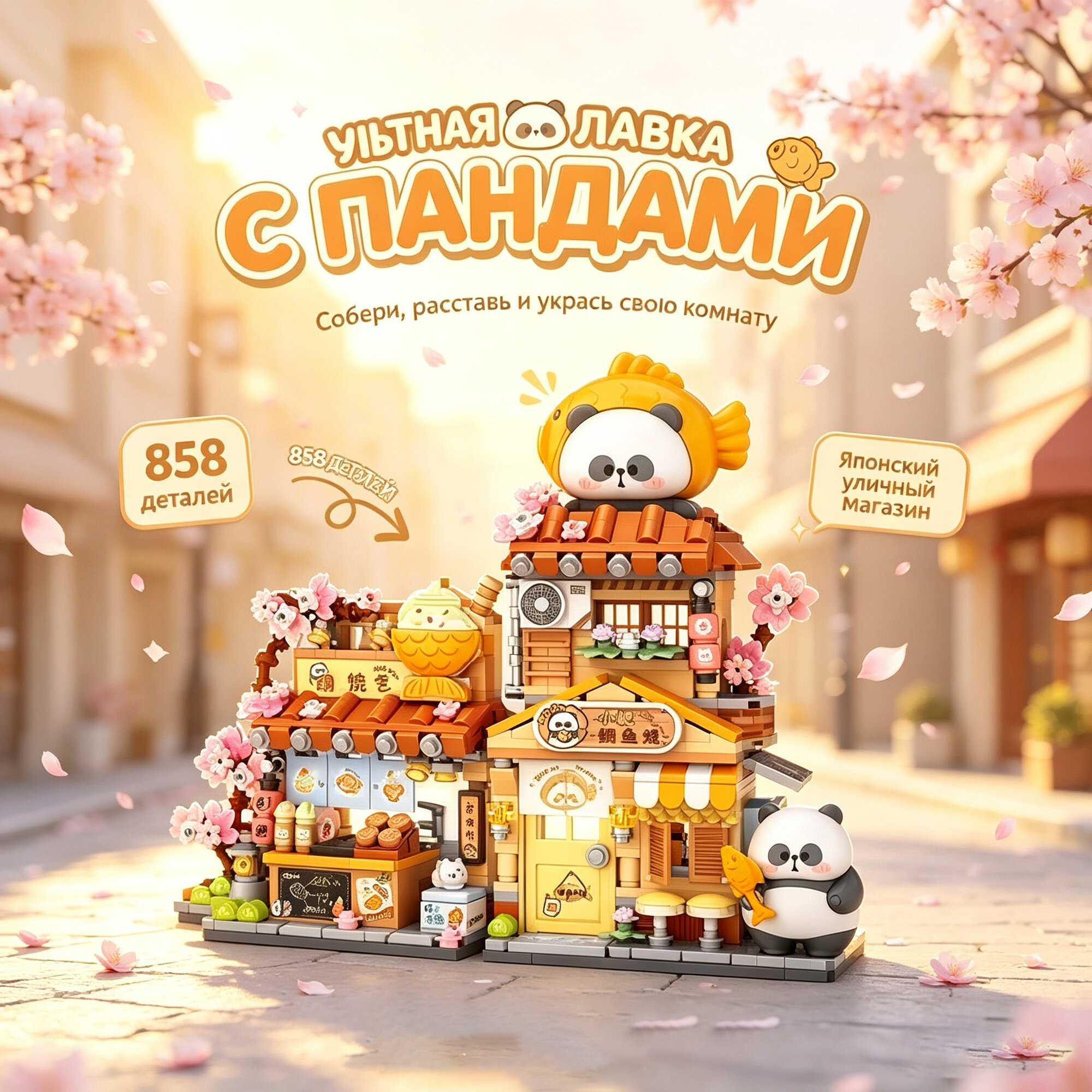 Конструктор Вид на улицу Loz Mini 7201 MR.PA Жаркое из луциана , 858 деталей