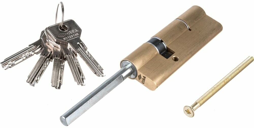 Цилиндровый механизм под вертушку CISA дл. шток ASIX OE307-87.00 90 мм/55+10+25, латунь