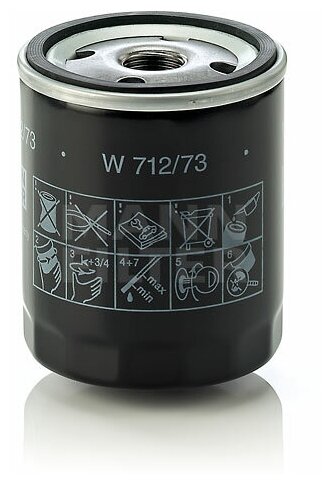 Фильтр масляный FORD Focus C-MAX, MONDEO 1.8-2.0L 2000 - /MAZDA 3,5,6 2002 - (MANN) W712/73