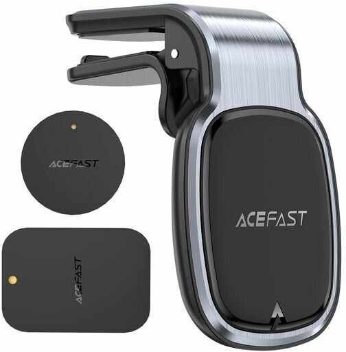 Держатель автомобильный для мобильного устройства ACEFAST D16 magnetic car holder for air vent на вентиляционную решетку. Цвет: металлический серый.