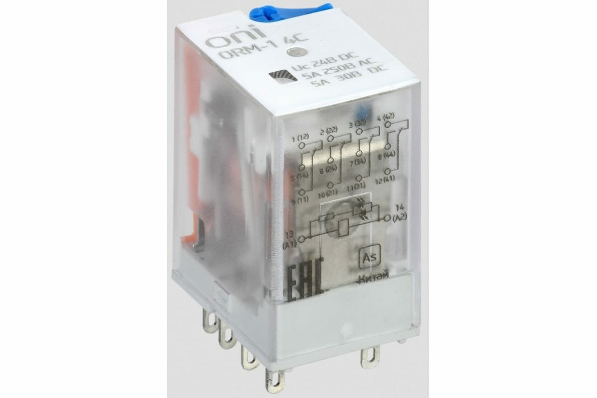 ONI ORM-1-4C-DC24V-L-B интерфейсное реле с LED и кнопкой теста для промышленных схем